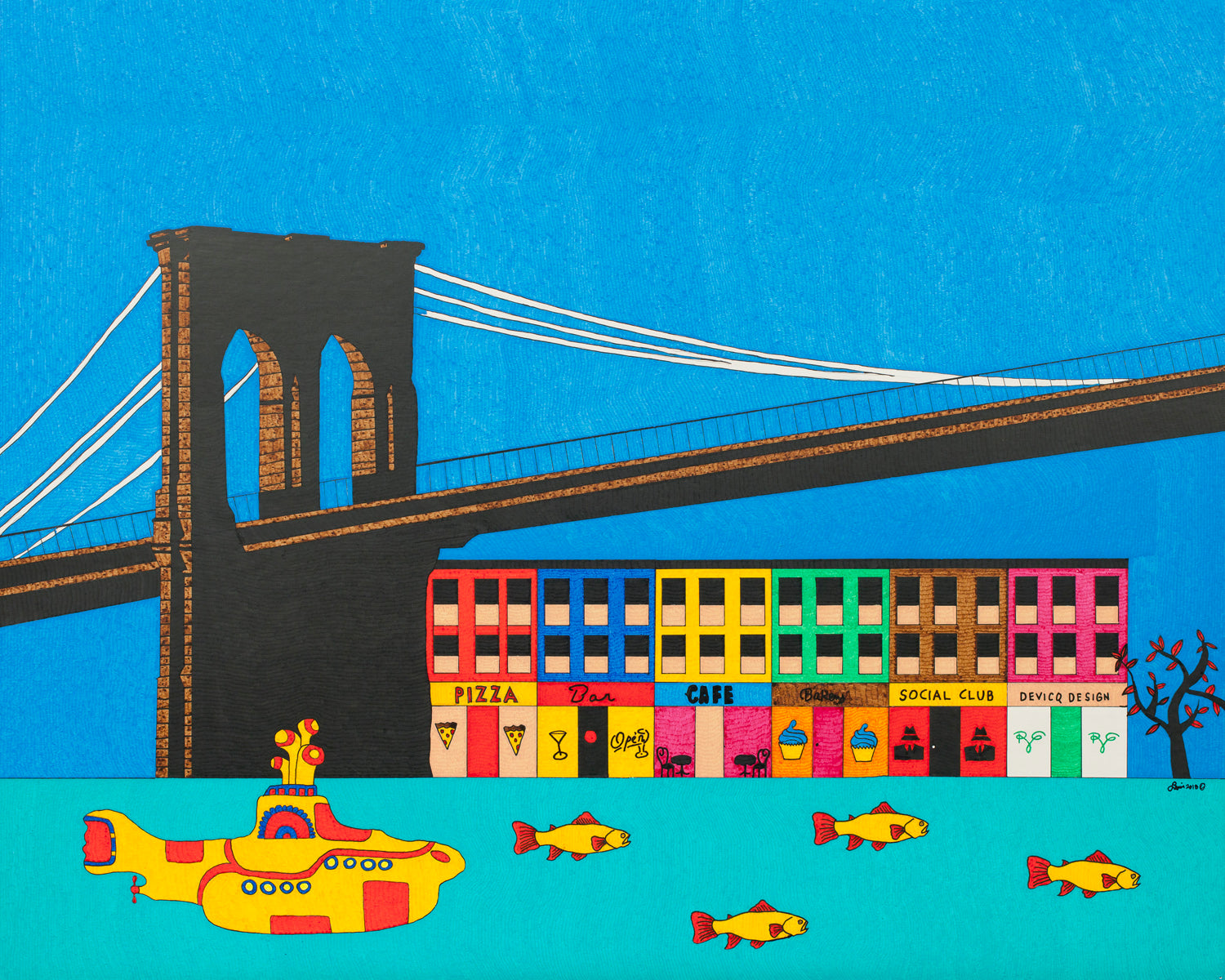 Brooklyn Bridge - Pen & Ink Artwork by Jim Lewis Ink – lewisink